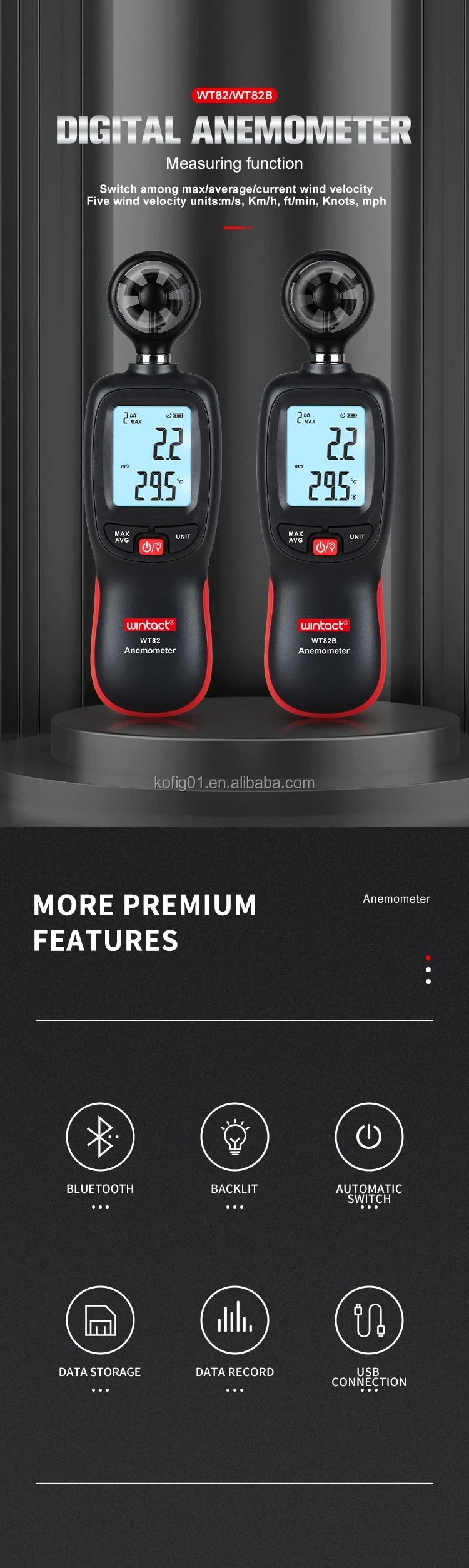 Wind Speed And Direction Tower Crane Anemometer Meter Ultrasonic ...