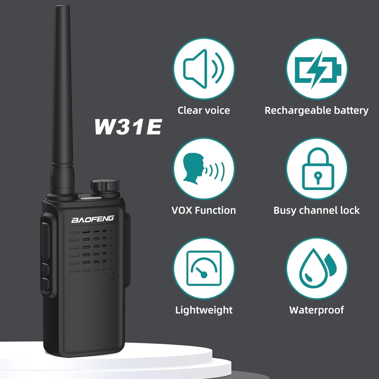 Baofeng BF-W31E Waterproof Walkie Talkie - 5W Dual Band Radio