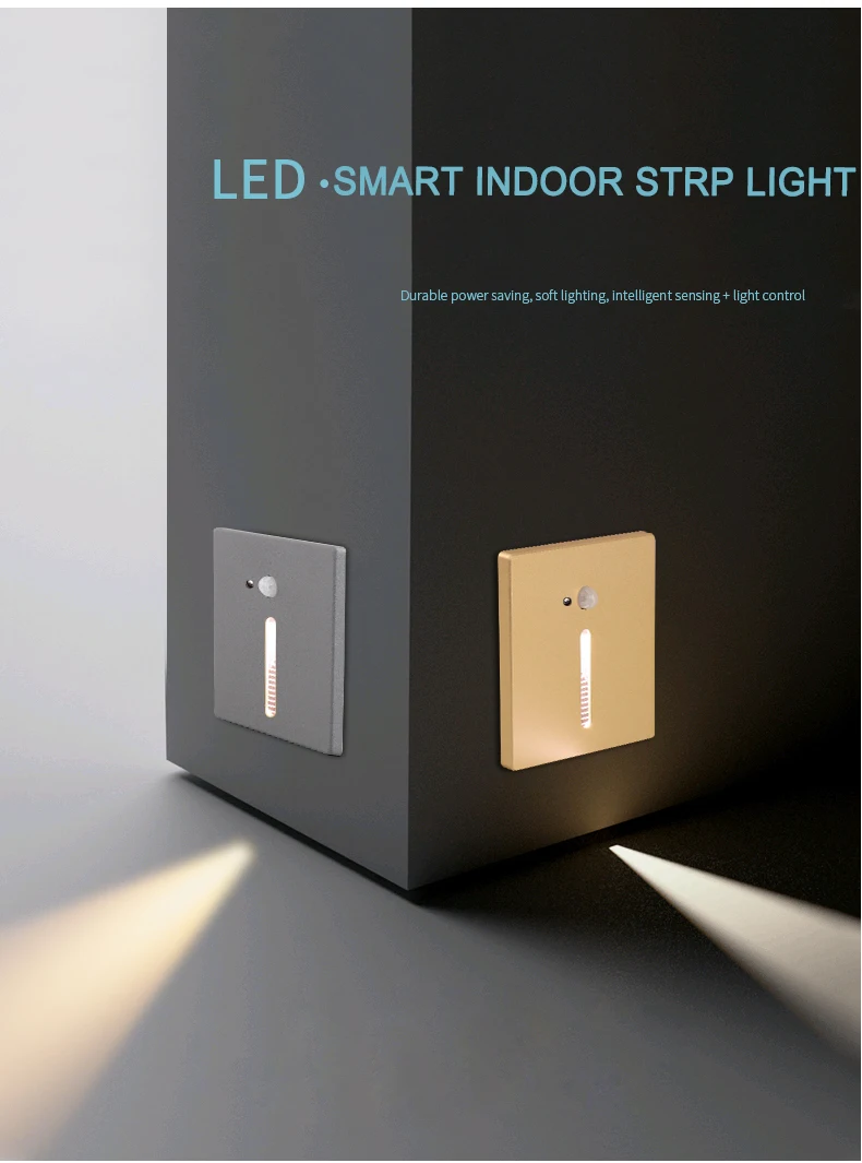 Trimless Recessed Indoor Smart Wall Staircase Stair Light With Sensor ...