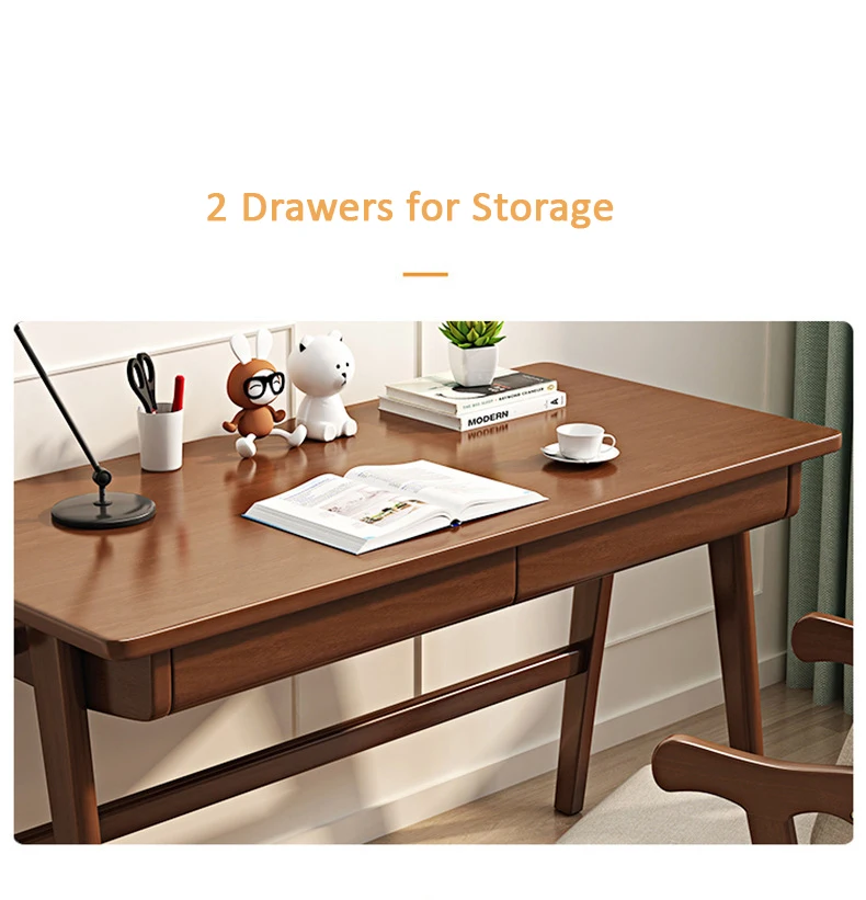 Customized Solid Oak Wood Table Modern Durable Study Room Fashion Desk ...