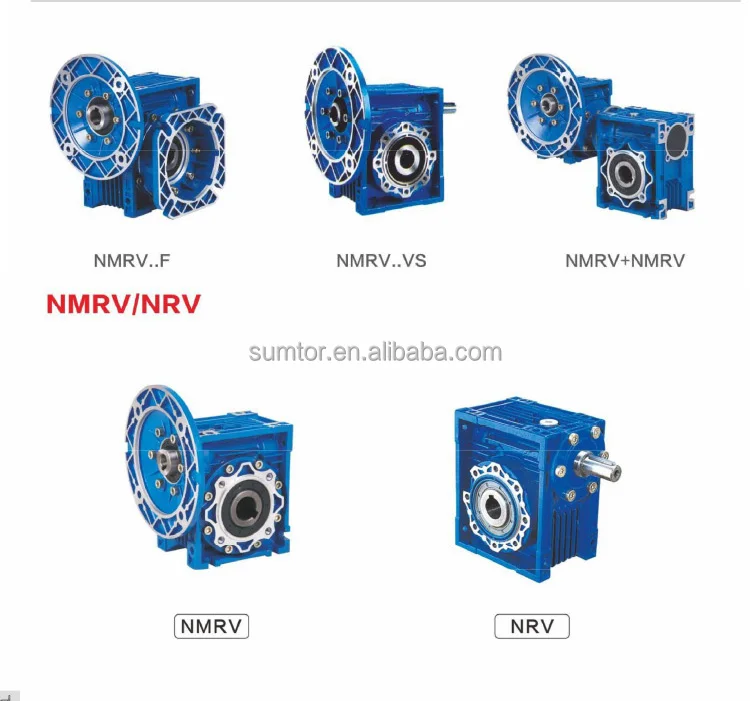 NMRV 50 Worm Gearbox Reducer Ratio 1:7.5~100 Single Double Output Gear ...