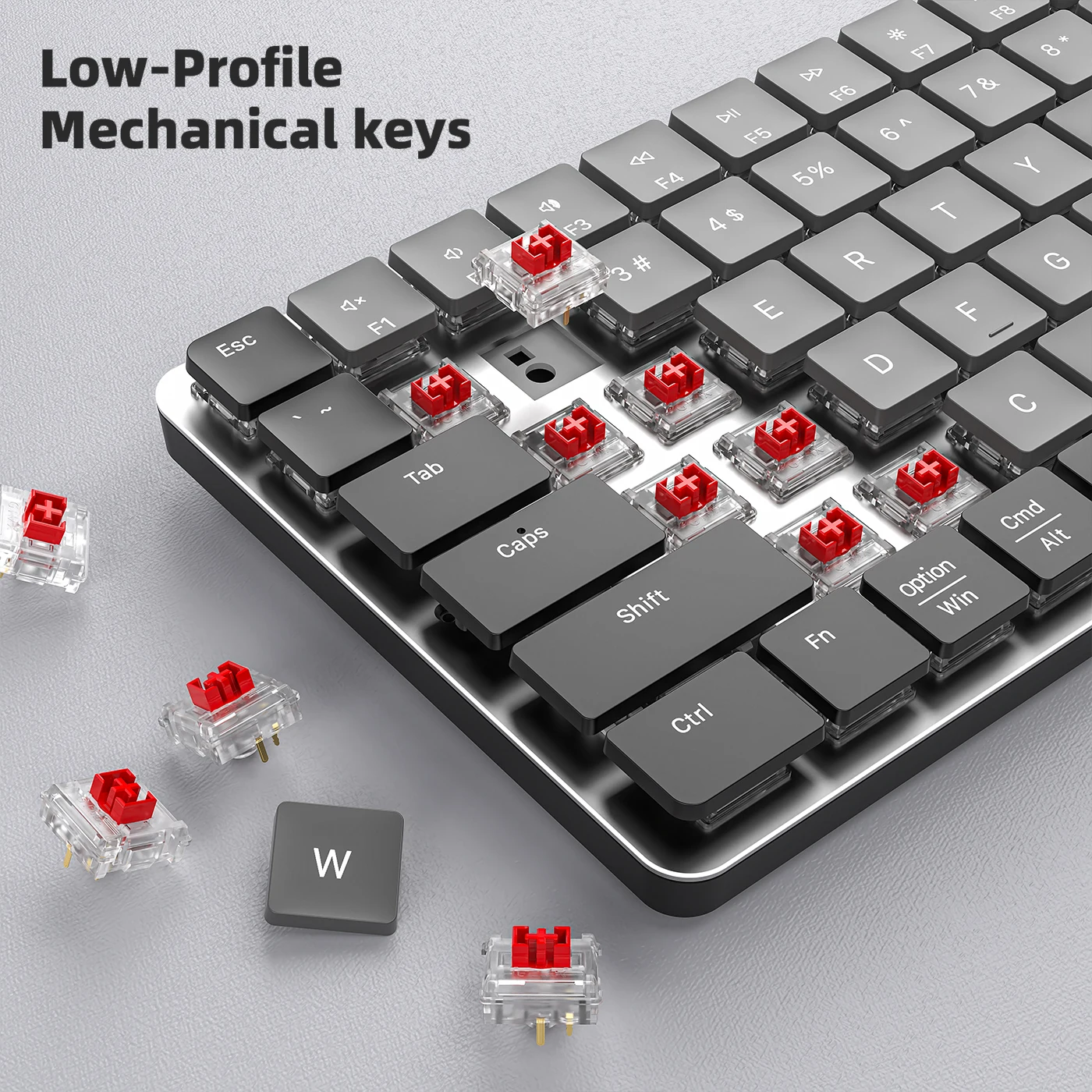 White Backlit Outemu Red Switch Low Profile Gaming Keyboard ...