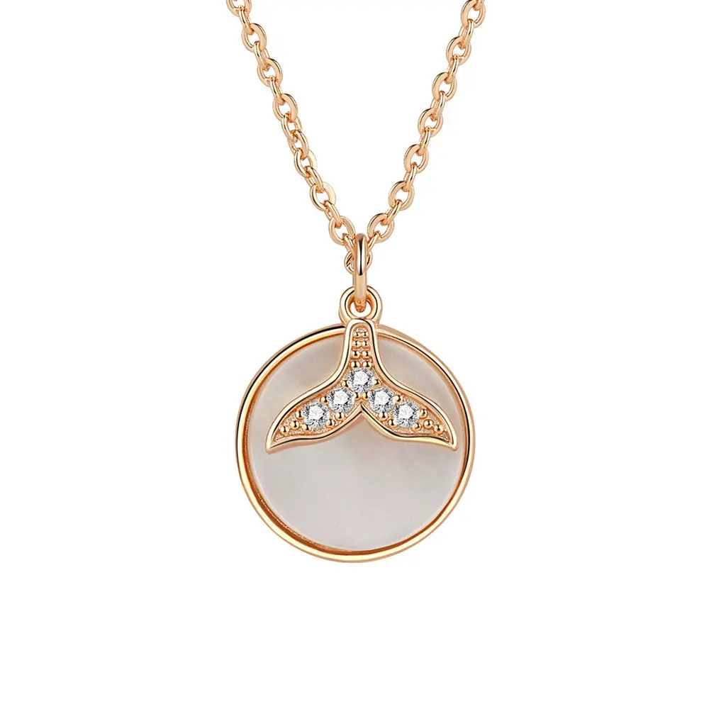 Korean Beauty Fishtail Necklace Female Niche Design Luxury Shell ...