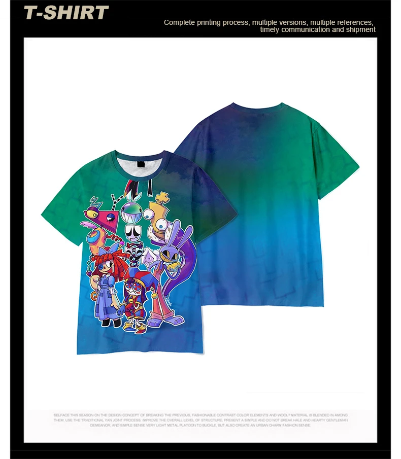 100% Cotton One Piece Luffy Anime Digital Print T-shirt Boys' 3d ...
