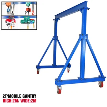 Small Mobile Gantry Crane 1 Ton 2 Ton For Indoor Use With Adjustable ...