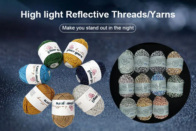 Reflective Yarn Reflective Crochet Yarn Reflective Knitting Yarn Anti ...