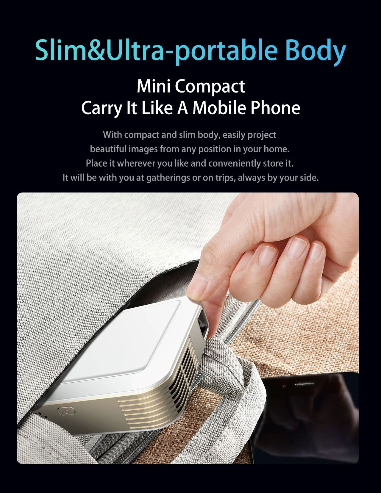 Mobile Pico Smart Dlp Projector Led 4k Video Native 1080p Beamer For ...