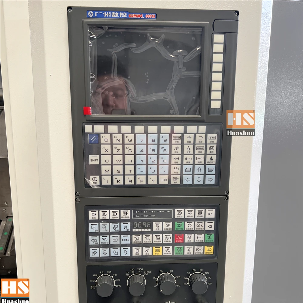 TCK50 Cnc Slant Bed Lathe Fanuc Cnc Control C Axis Power Knife Tower ...