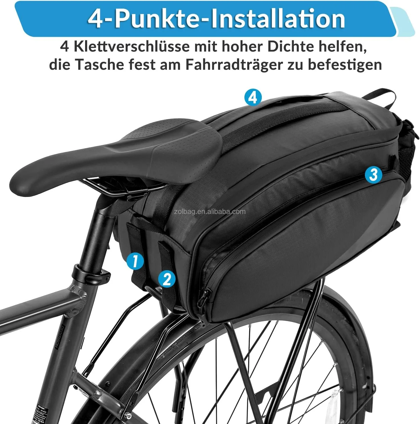 Custom 3 in 1 Bicycle Pannier Rack Bag With Shoulder Strap| Alibaba.com