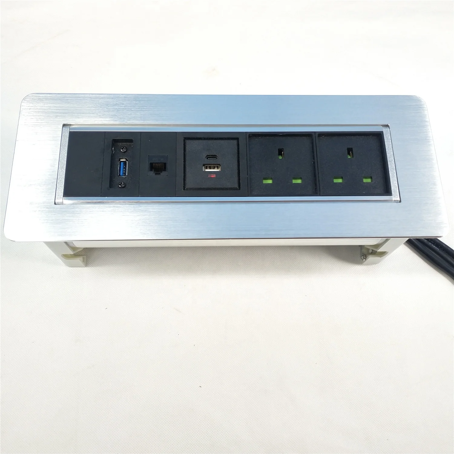 All Aluminum Alloy Uk Power Data Tabletop Manual Flip Up Interconnect ...