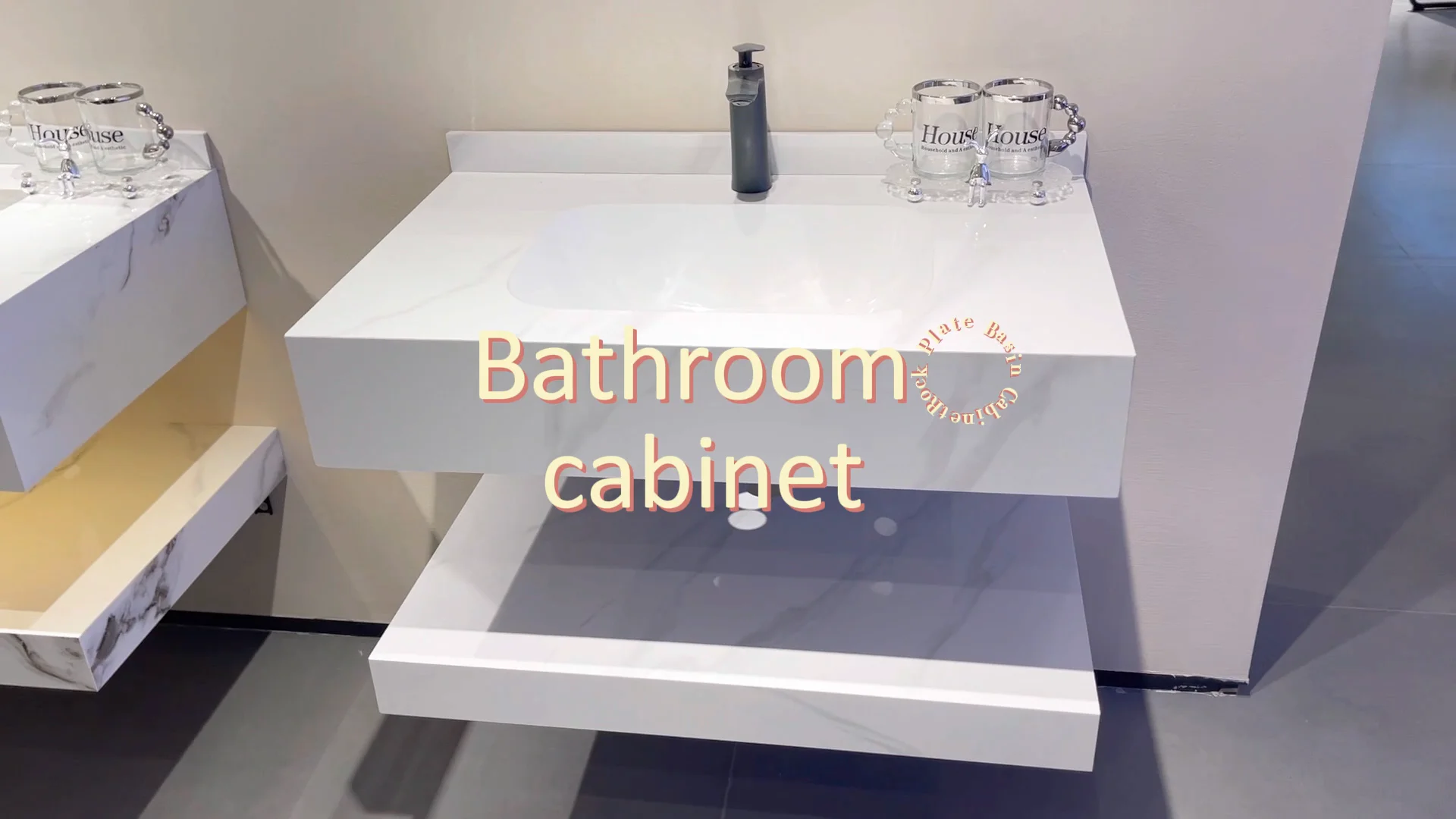 Luxury Dining Room Wall Hung Solid Surface Rock Slab Wash Basin Under ...