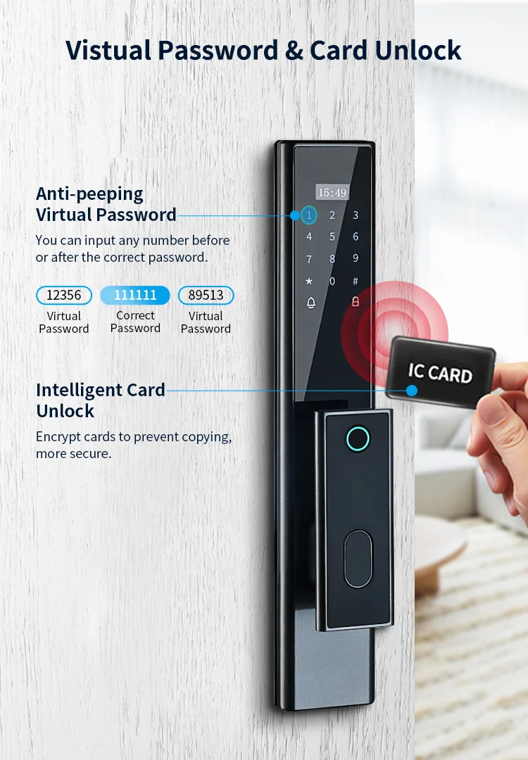 Tuya Zigbee Smart Digital Fingerprint Lock Automatic Biometric Lock ...