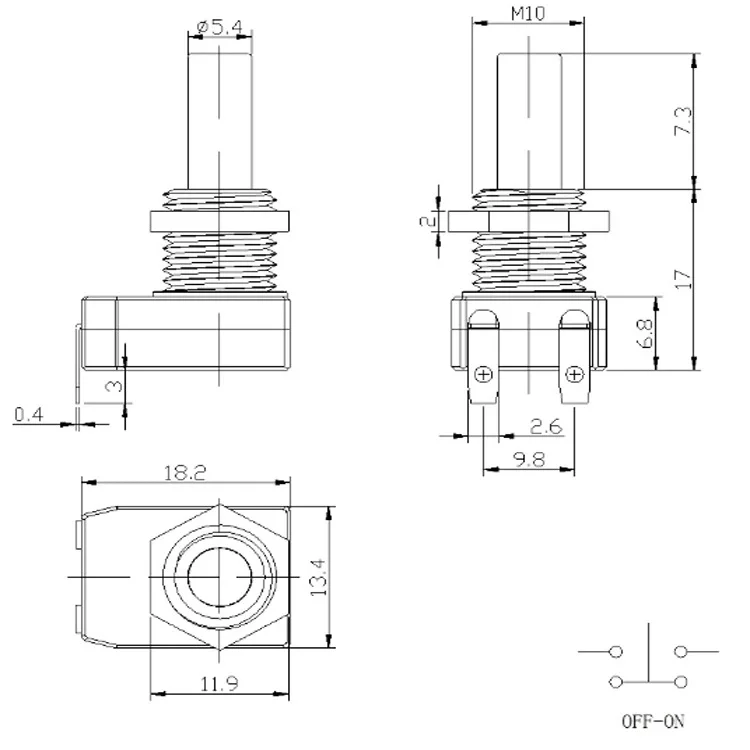 Vertical Light Switches 2 Pin Wiring Terminals Self-locking Momentary ...