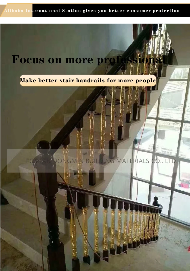 Crystal Plexiglass Stair Handrail Acrylic Stair Post Commercial ...