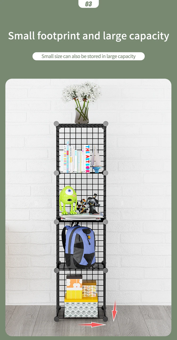 Metal Wire Grid Storage Cubes,Diy Multi-use Closet Cabinet And Modular ...