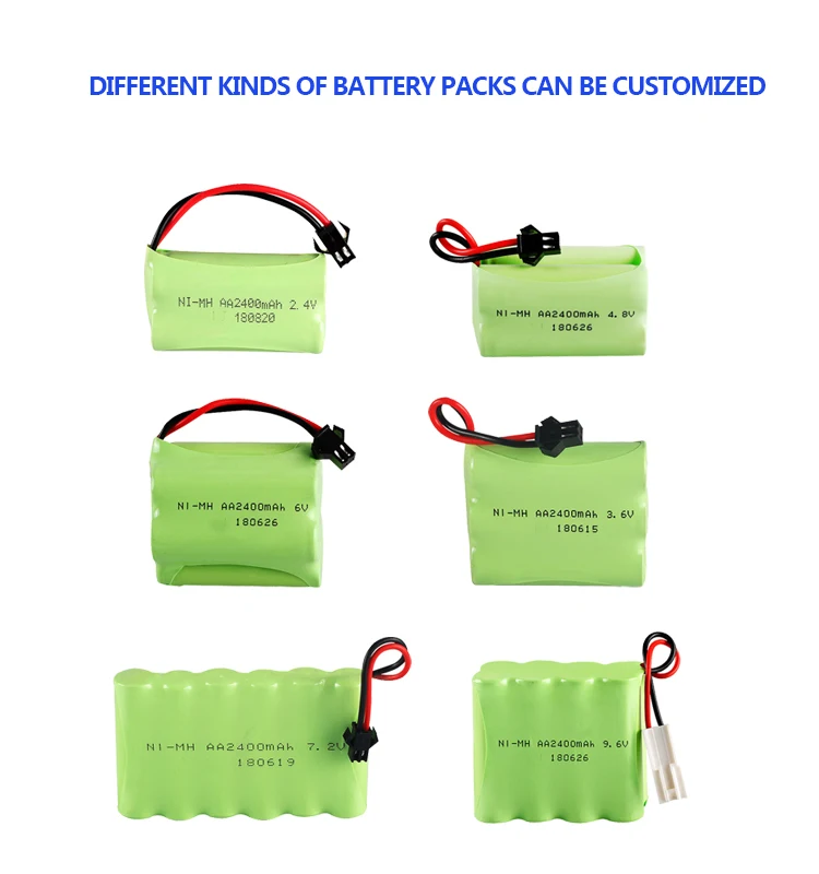Rechargeable 400mah Battery 2.4v Ni-mh Nimh Battery Pack With Wires ...
