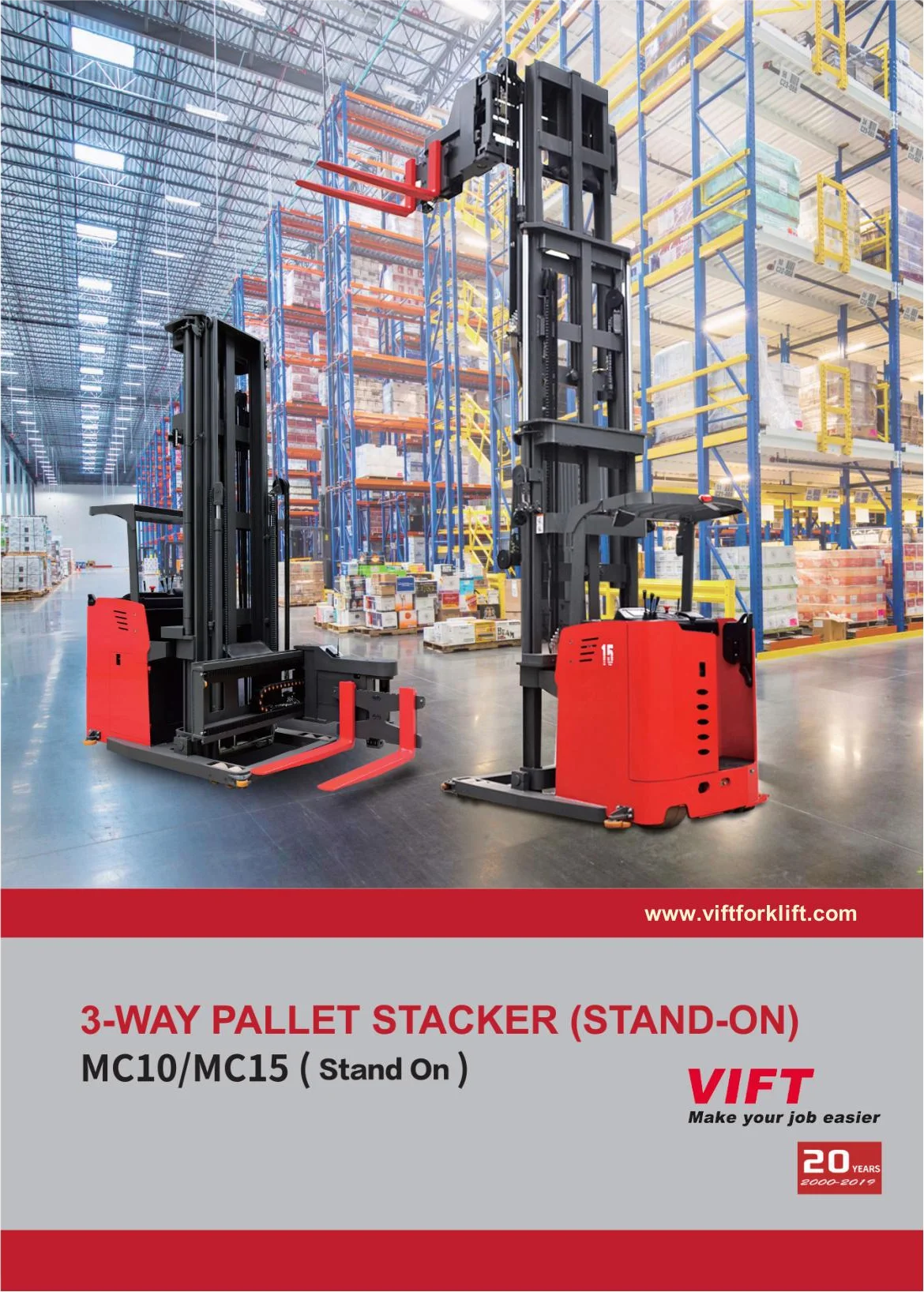Fully Automatic 24V Battery Forks - 3 Way Electric Pallet Forklift