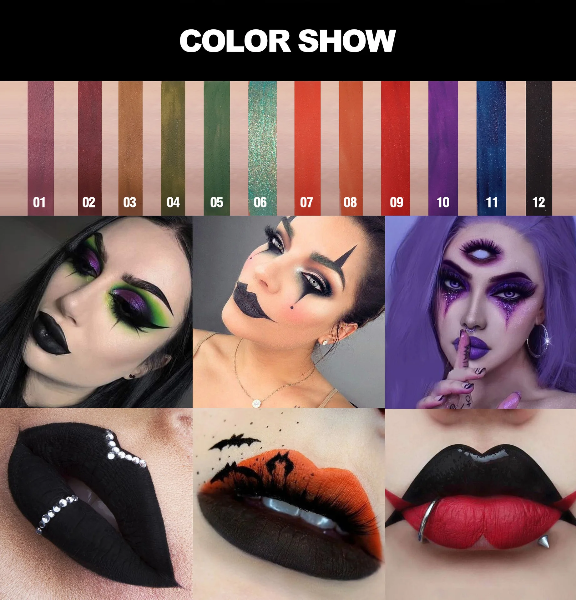 New Gothic Style Matte Lip Gloss European And American Style Goth Lip ...