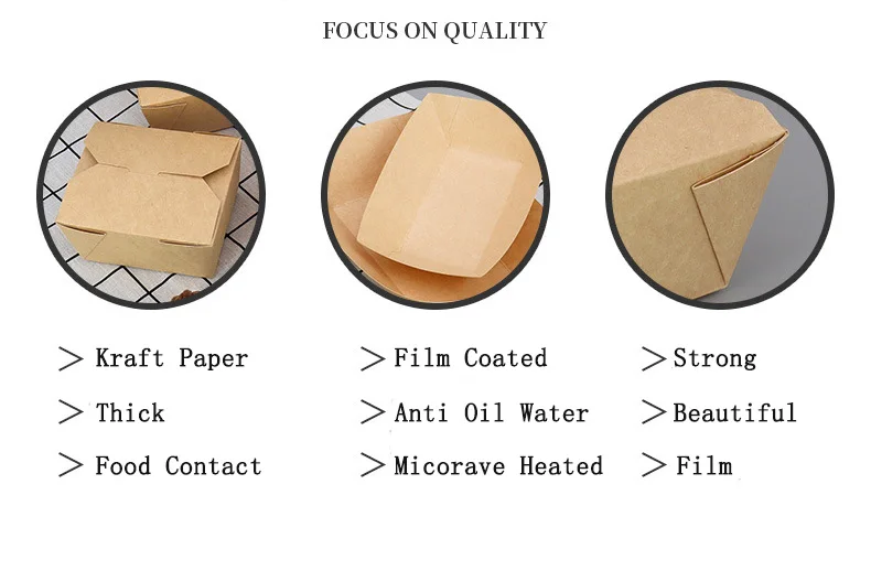 Disposable Custom Size Food Packaging Folding Box Kraft Paper Burger ...