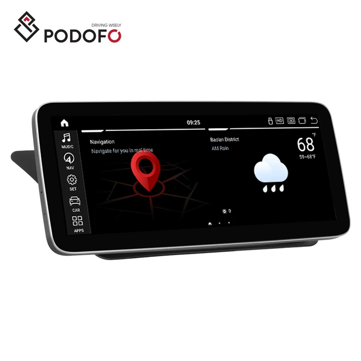 Podofo 12.3'' Car Radio 8 Core 4+64G Wireless CarPlay/Android Auto Dual Systems GPS/WIFI/IPS For ...