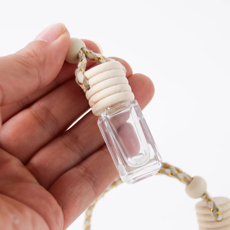 Glass Car Perfume Bottles Pendant 4ml 8ml Cylinder Round Shape Car ...