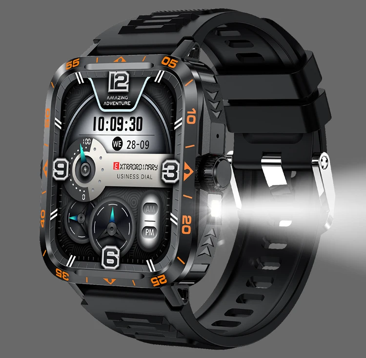 CR071 Smart Watch - IP68 Waterproof with LED Flashlight