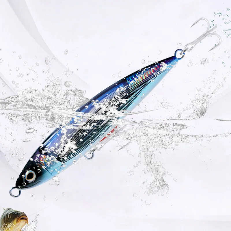 Saltwater Tuna Fishing Lure Hard Plastic Sinking Stickbait Pencil Lure ...