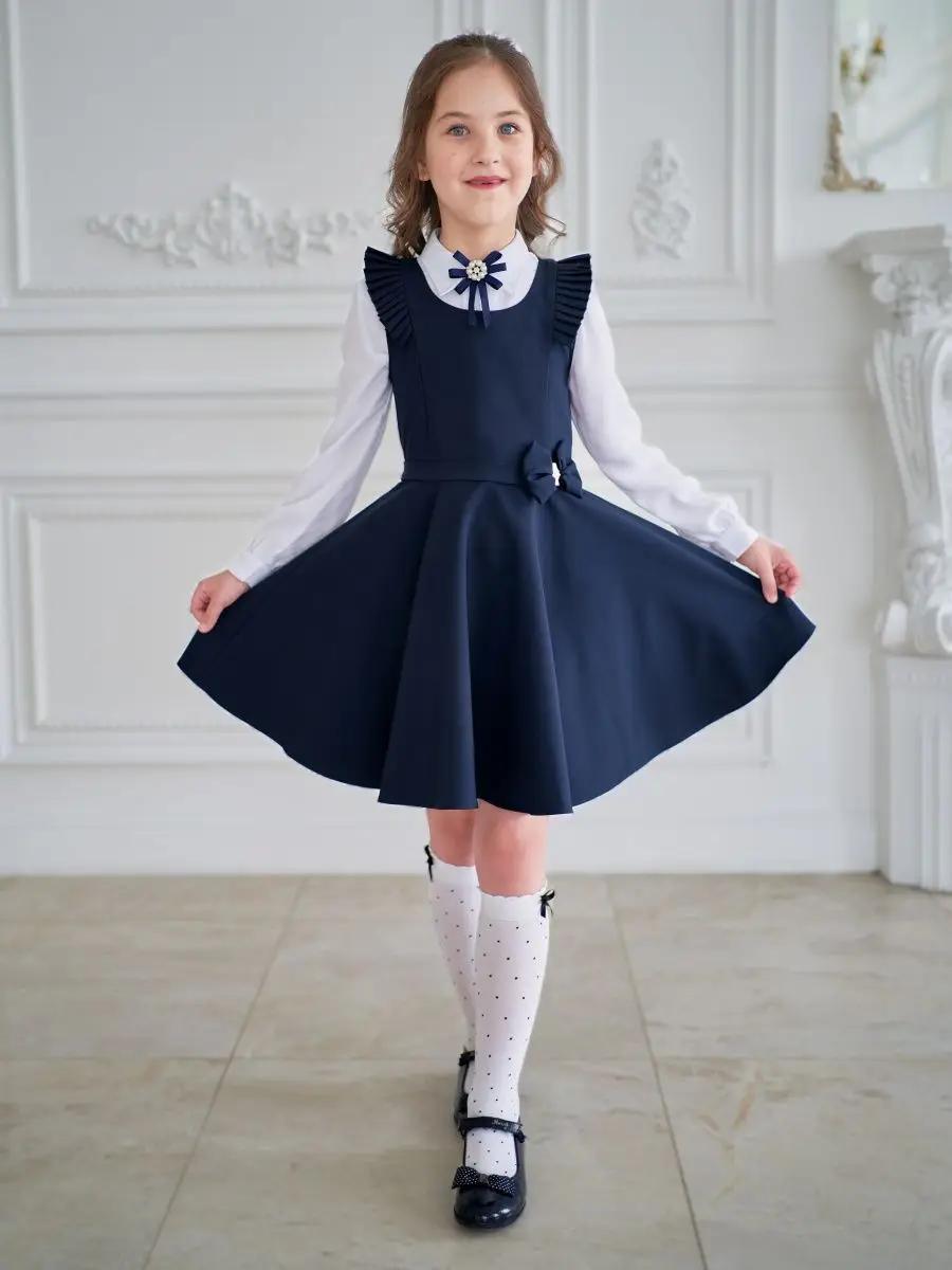 Wholesale Oem Custom School Uniform Jumper For Girls Navy Blue Uniform Jumpers Toddle Girls ...