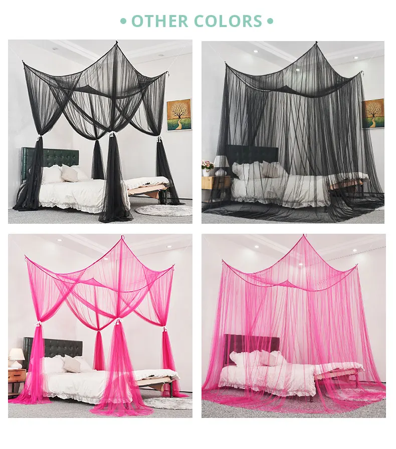 White Square Foldable Polyester Mosquito Net - King Size