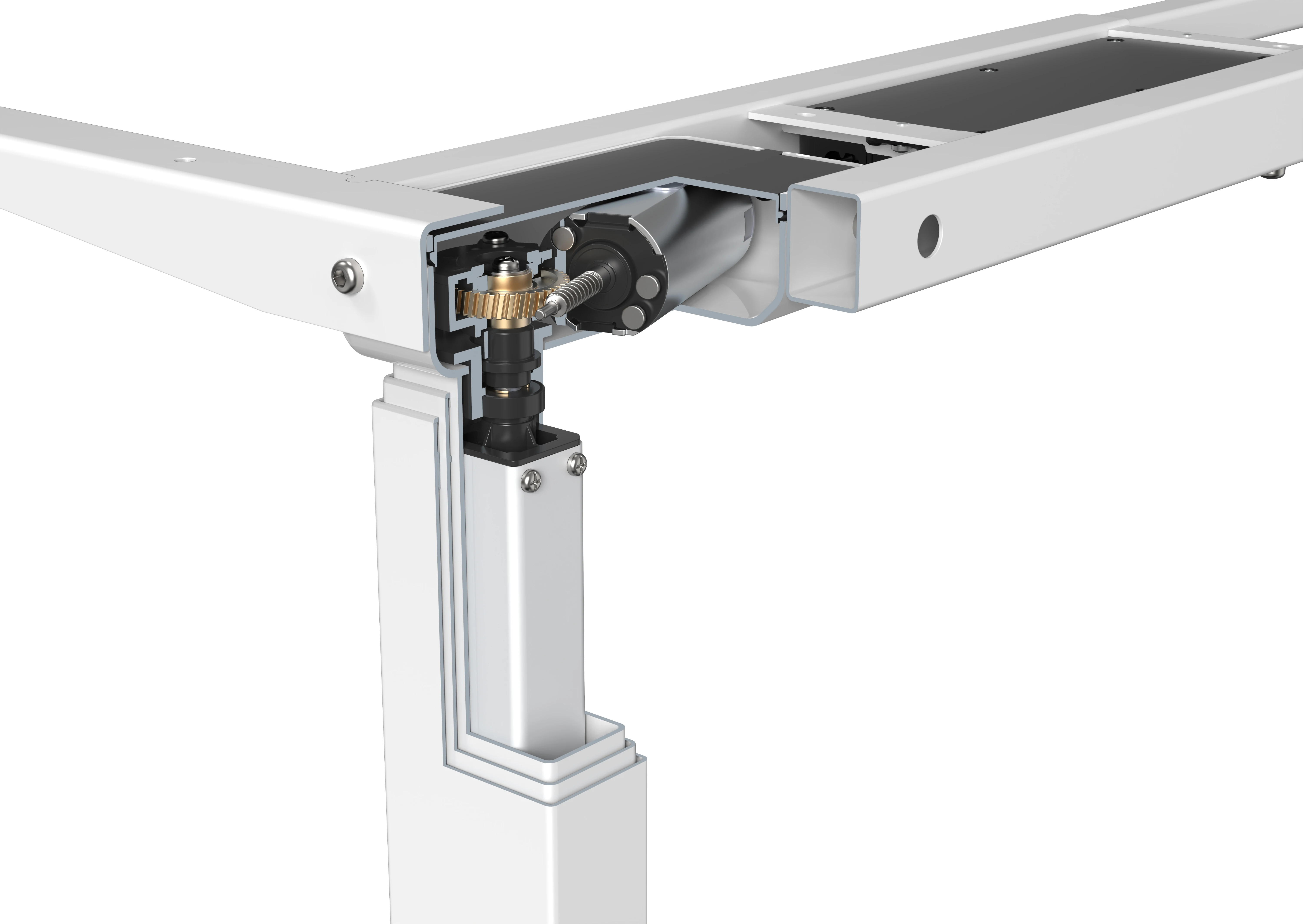 Executive Office Workstation Electric Adjustable Desk Frame L Shape ...