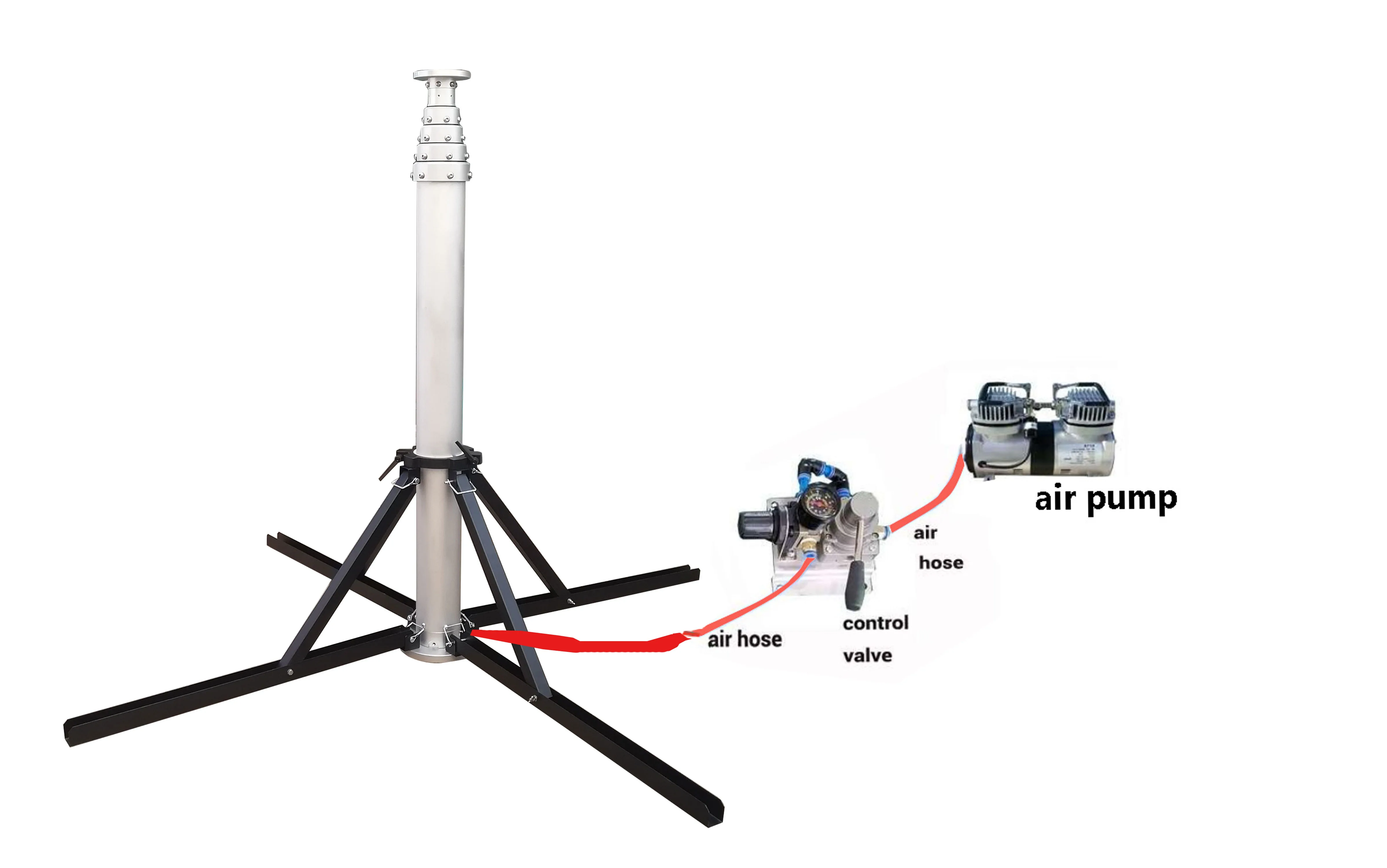 12m Pneumatic Telescoping Mast Tower with Wireless Control
