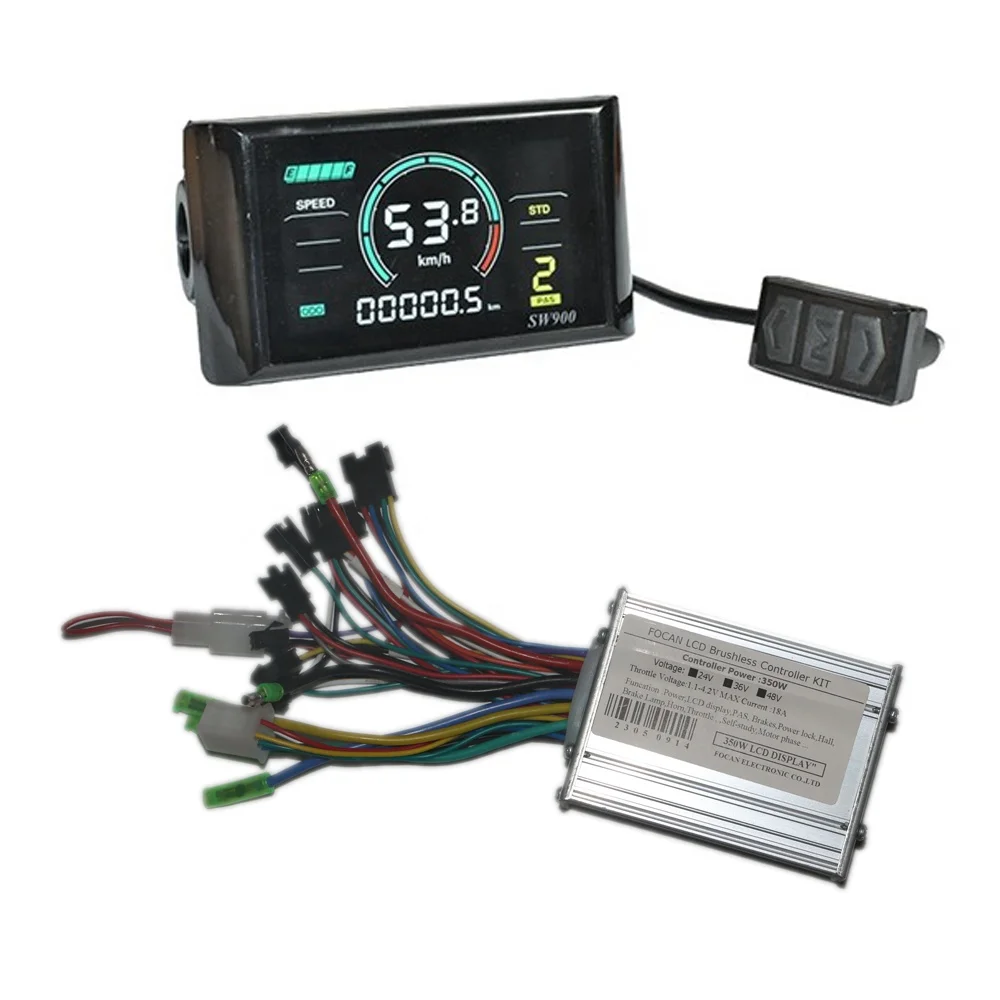 SW900 LCD Display Meter Control Panel 24V 36V 48V 350W 18A E-Bike Motor ...