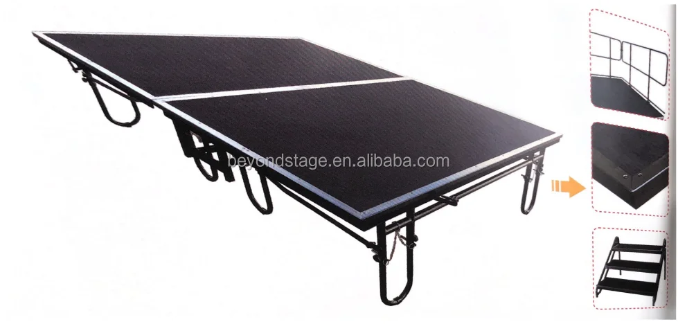 Adjustable Stage Removable Folding Stage with Wheels Quick Setup Stage ...