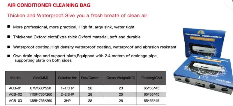 Wall Mounted Air Conditioner Washing Bag Ac Cleaning air Conditioner ...