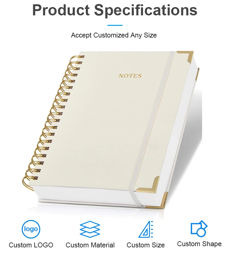 Customizable A4 Bamboo Paper Notebook with PVC Cover