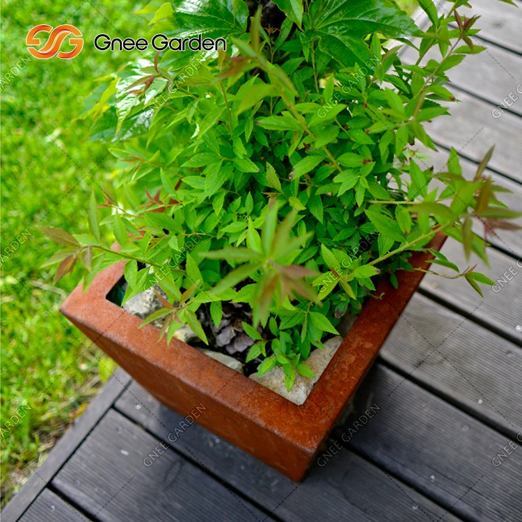 Outdoor Raised Garden Corten Steel Planters for Flower Shop Steel Pots ...
