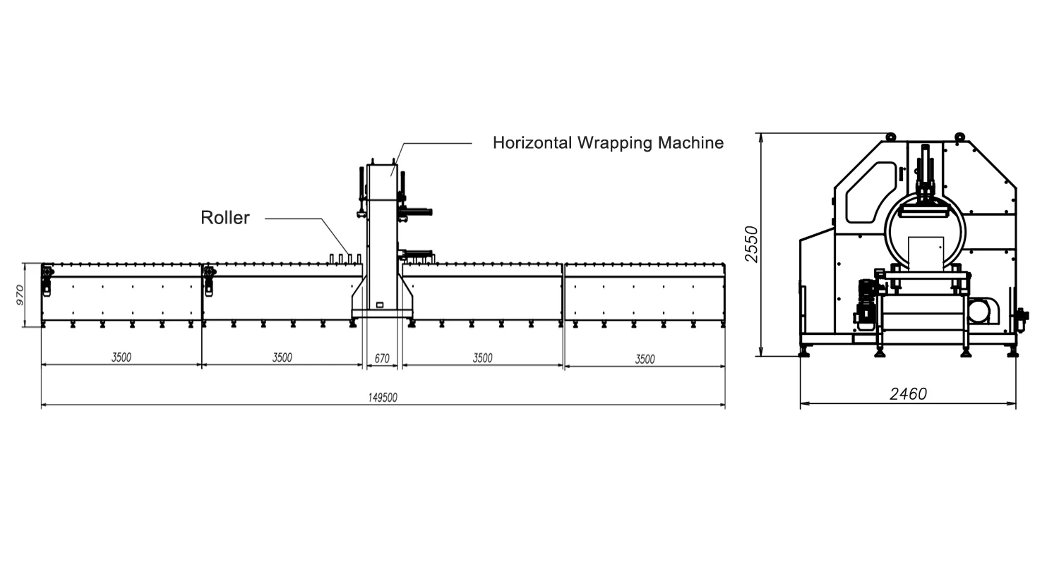 Horizontal Type Intelligent Online Orbital Stretch Wrapper for Long ...