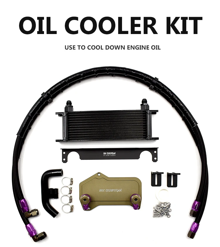 Aluminum Oil Radiator Cooler Kit 13 Rows Oil Cooler Kit For Vw Audi Dsg ...