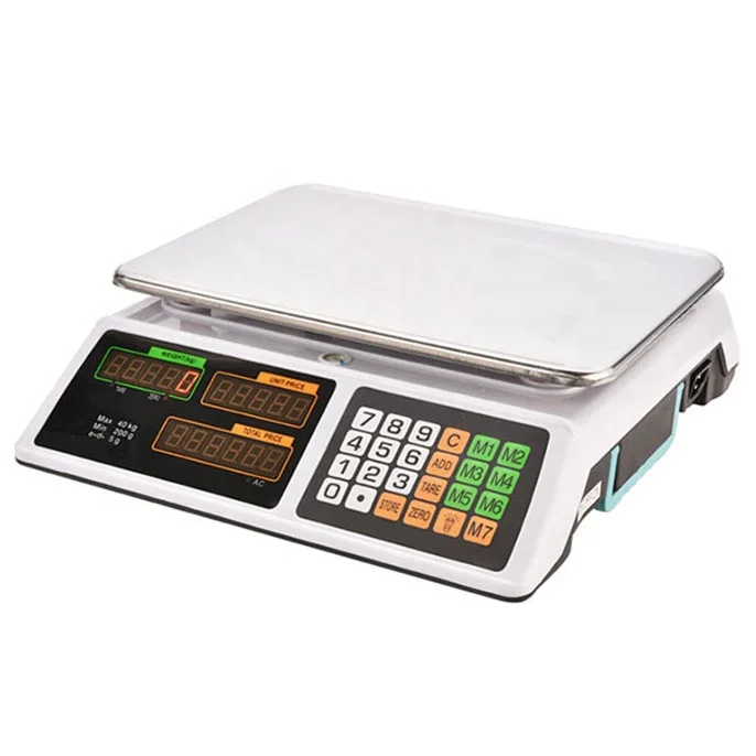 30kg 40kg Stainless Steel Electronic Digital Weighing Price Computing ...