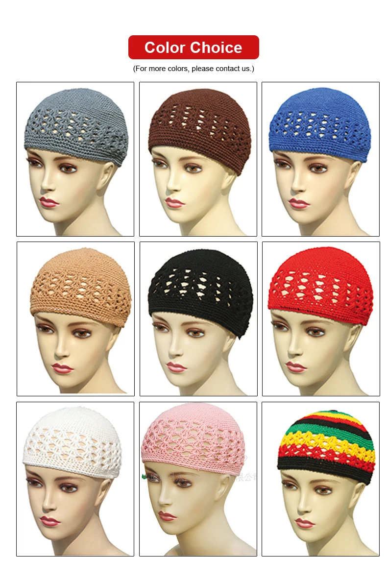 Muslim Prayer Kufi Cap Knitting Men Muslim Cap Colors Daily Wear Men's ...