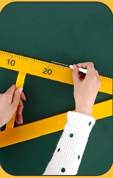 Plastic Teaching Set 1 Teaching Ruler 1 M, 2 Triangle Teaching Ruler,1 ...