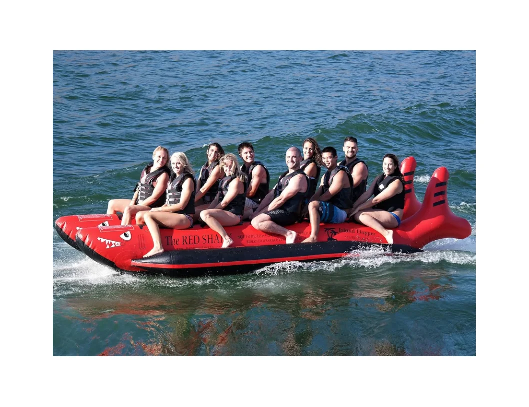 Customized towable shark banana boat towable tubes for ocean water ...