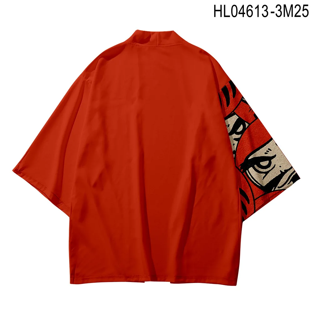 Japanese Samurai Cardigan Patchwork Waves Print Oversized Haori Women ...