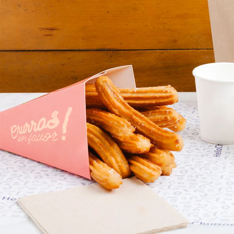 Eco Friendly Crepes Paper Cone Packaging - Fast Food Box