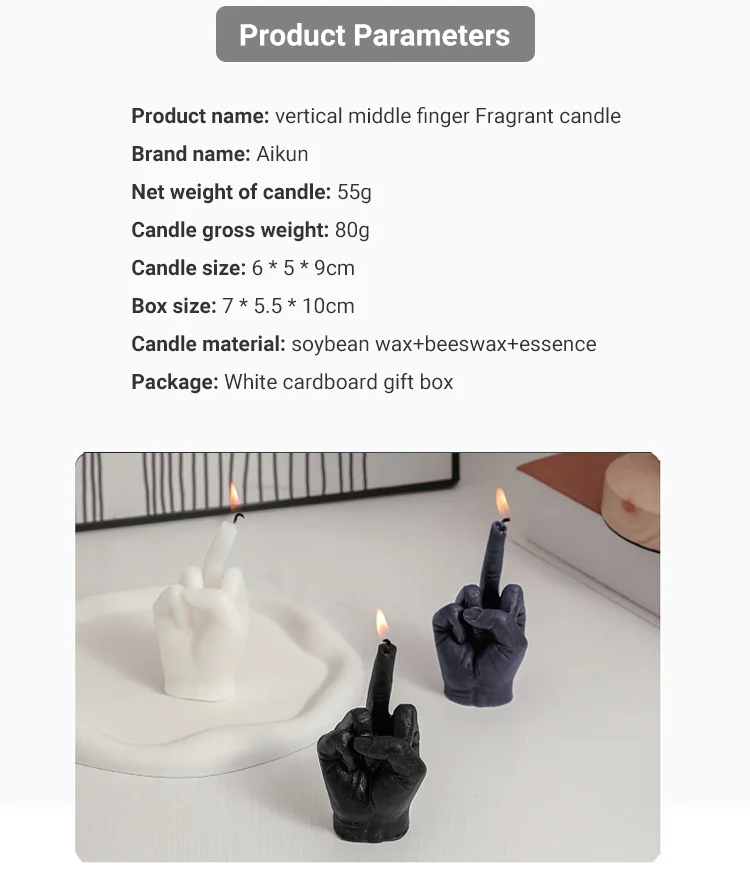 Funny Middle Finger Aromatherapy Candle Desktop Home Decoration Gift ...