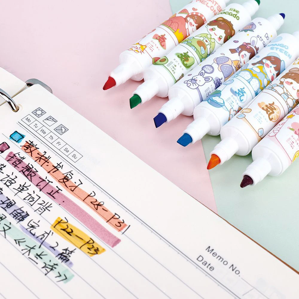 Candy 6pcs Highlighter Pen Kawaii Stationary Back To School Supplies ...