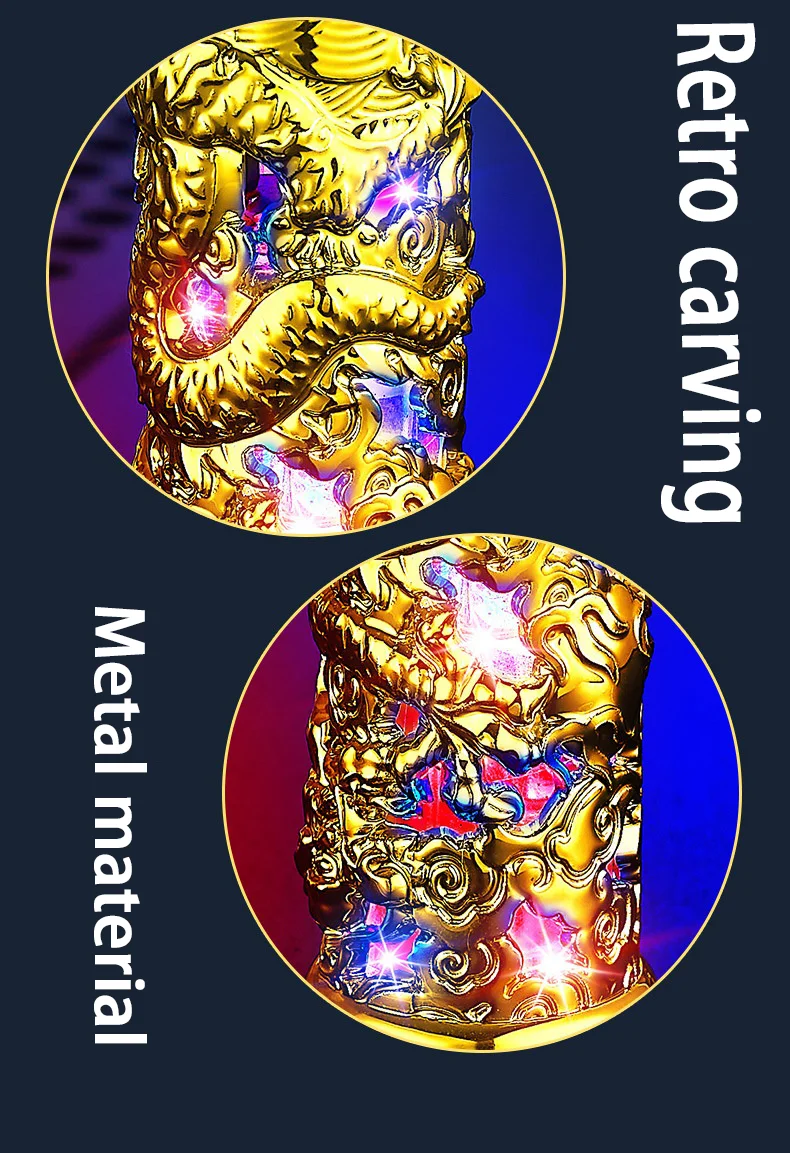 Creative 3D Relief Dragon Color LED Lighter - Windproof
