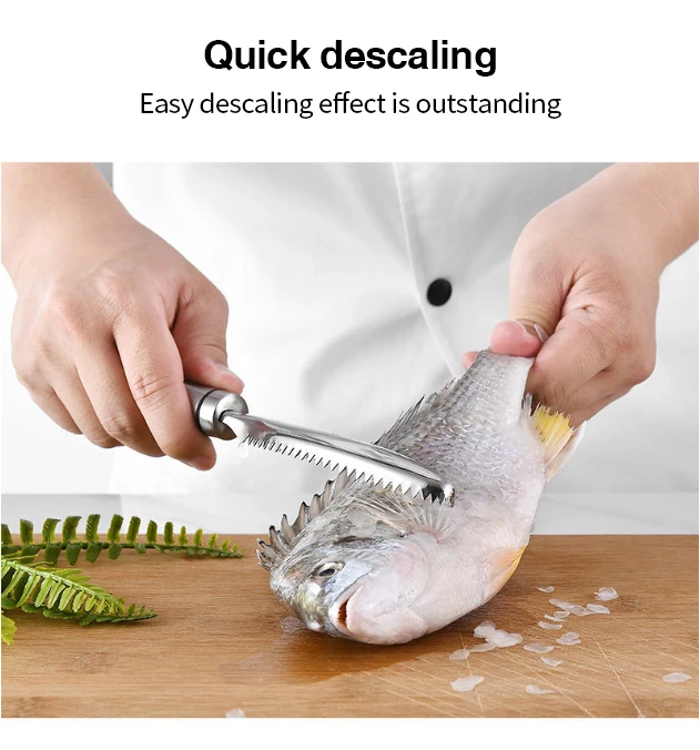 Multi-functional 304 Stainless Steel Manual Scale Scraper Fish Knife Fish Scale Planer Kitchen ...