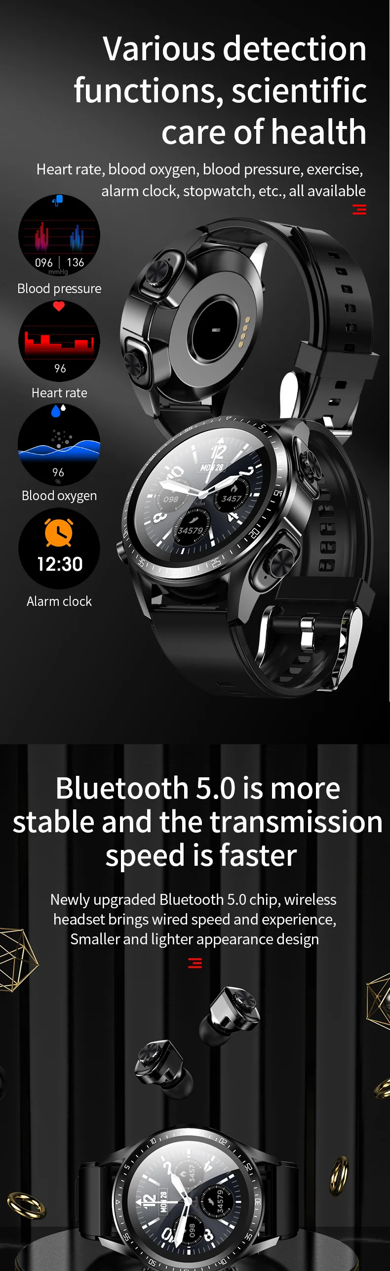 Reloj Audifonos Smartwatch Auricular Con Audifono 2 In 1 Tws Smart ...