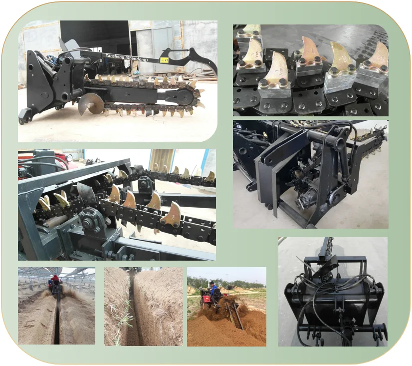 Digging Trench Digger Tractor Digger Machine Chain Irrigation Mini ...